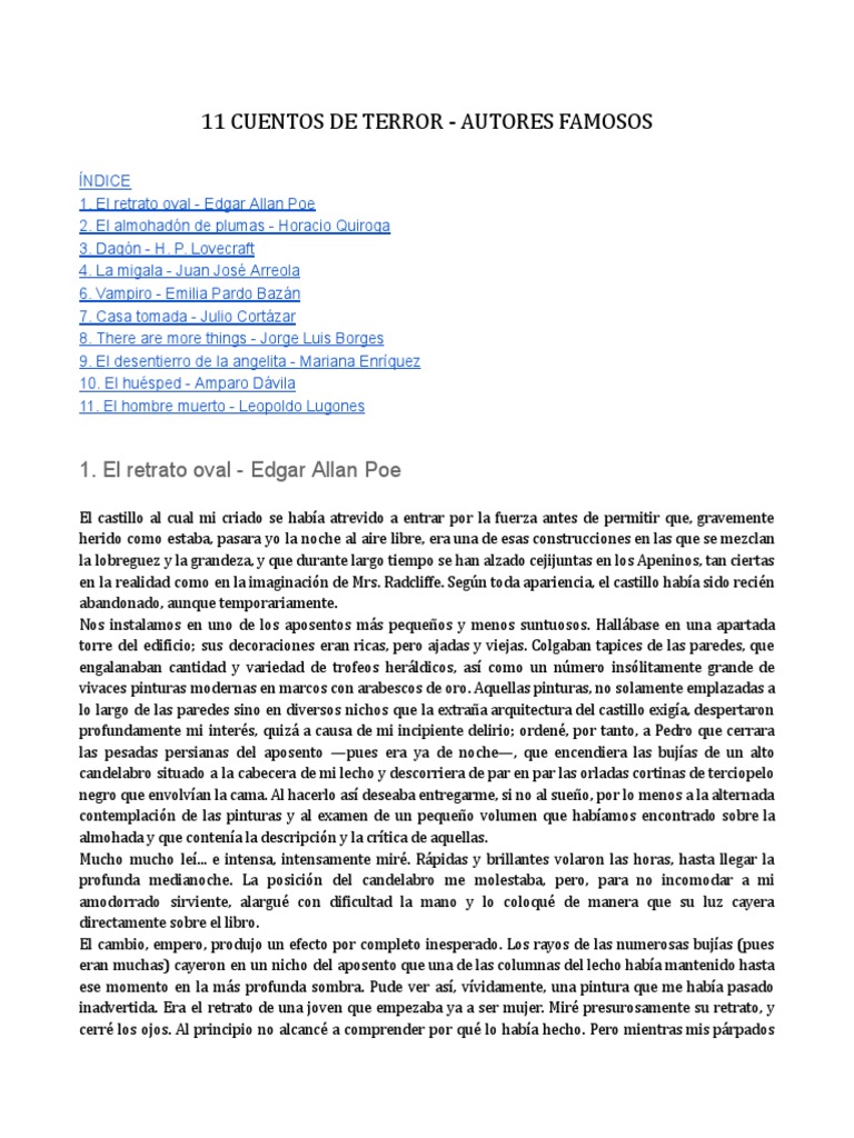 11 Cuentos de Terror Clásico | PDF | Pinturas | Aves