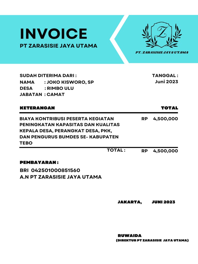 Salinan Dari Hitam Putih Minimalist Profesional Bisnis Faktur Invoice | PDF