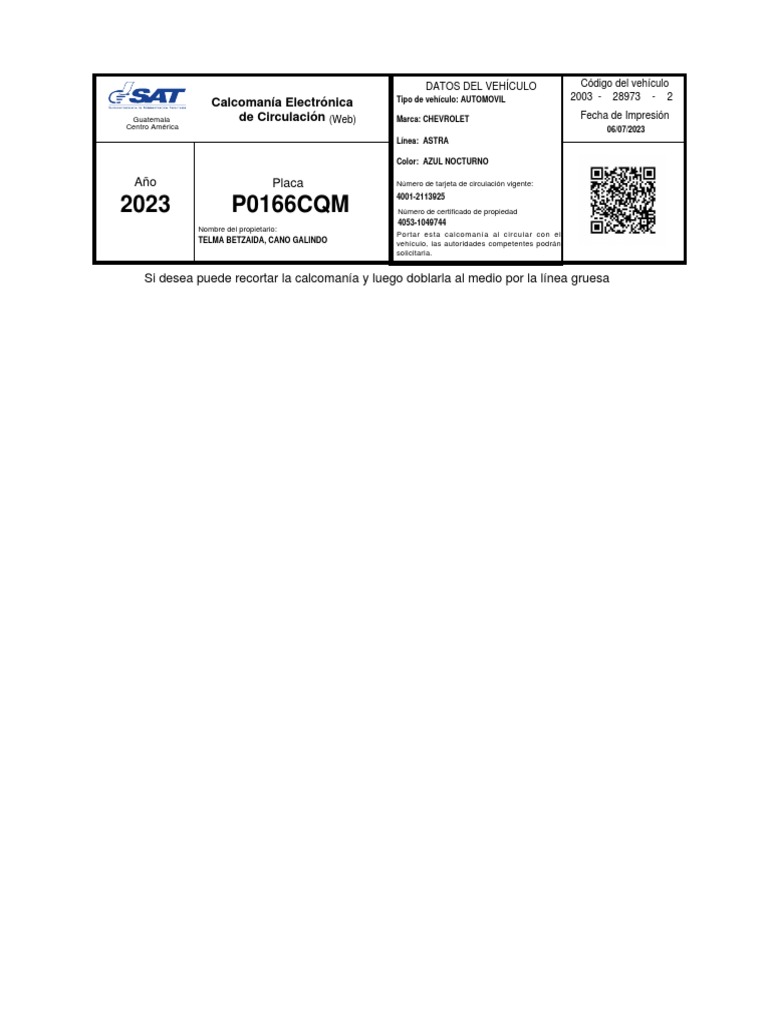 Calcomania Carro Azul | PDF