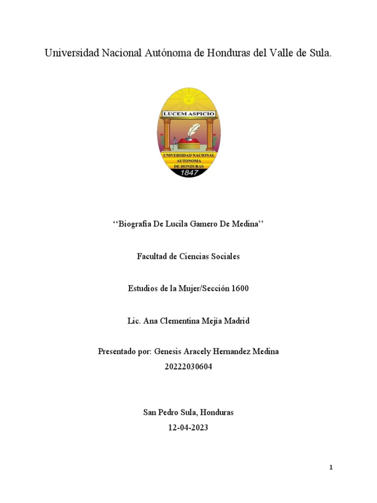 Biografía de Lucila Gamero de Medina | PDF | Ficción general