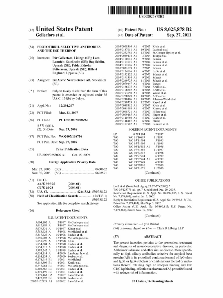 Patent BAN2401 | PDF | Amyloid Beta | Alzheimer's Disease