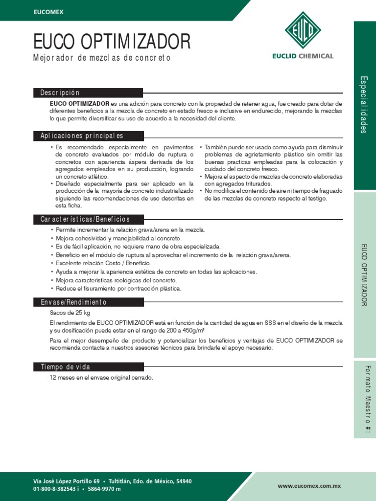 Euco Optimizador | PDF | Hormigón