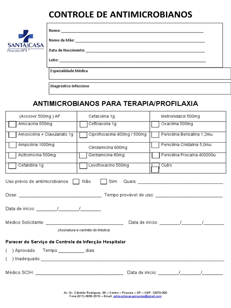Controle de Antimicrobianos | PDF | Medicina Clínica | Especialidades ...