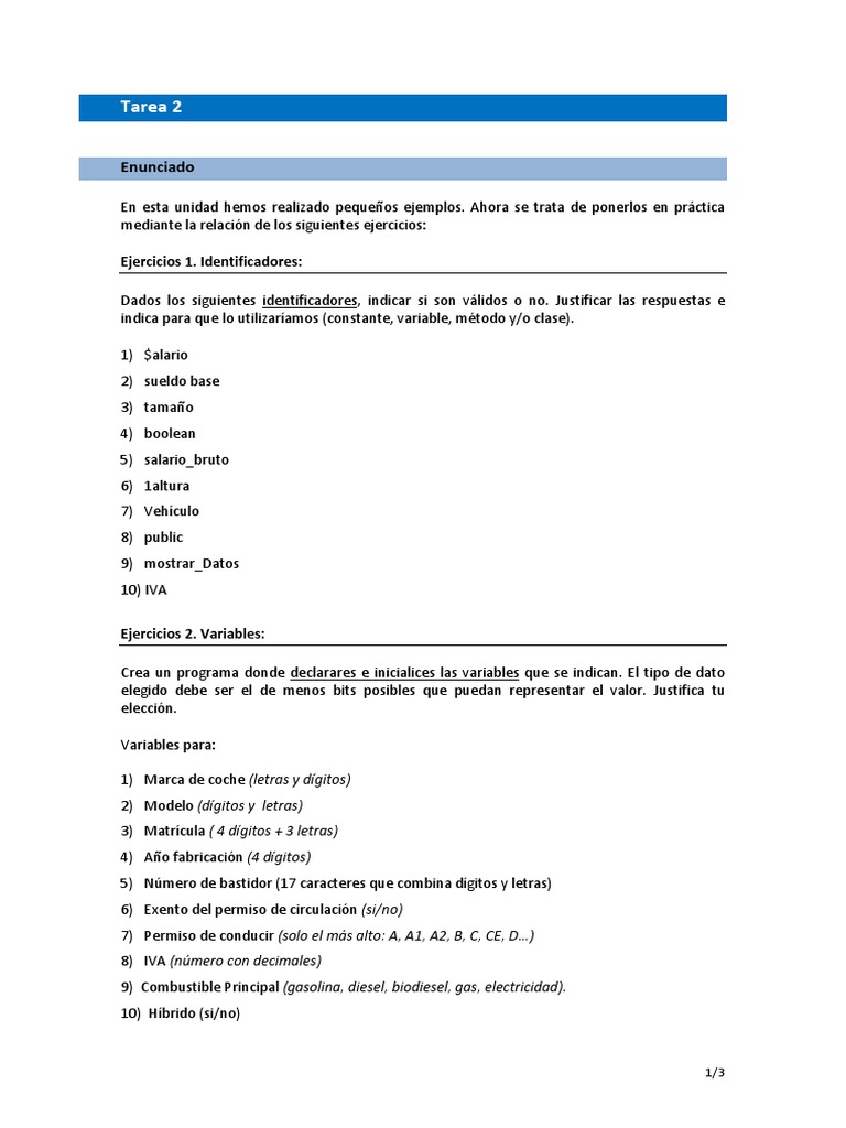 PROG-Tarea 2-Enunciado | PDF | Java (lenguaje de programación) | Coche