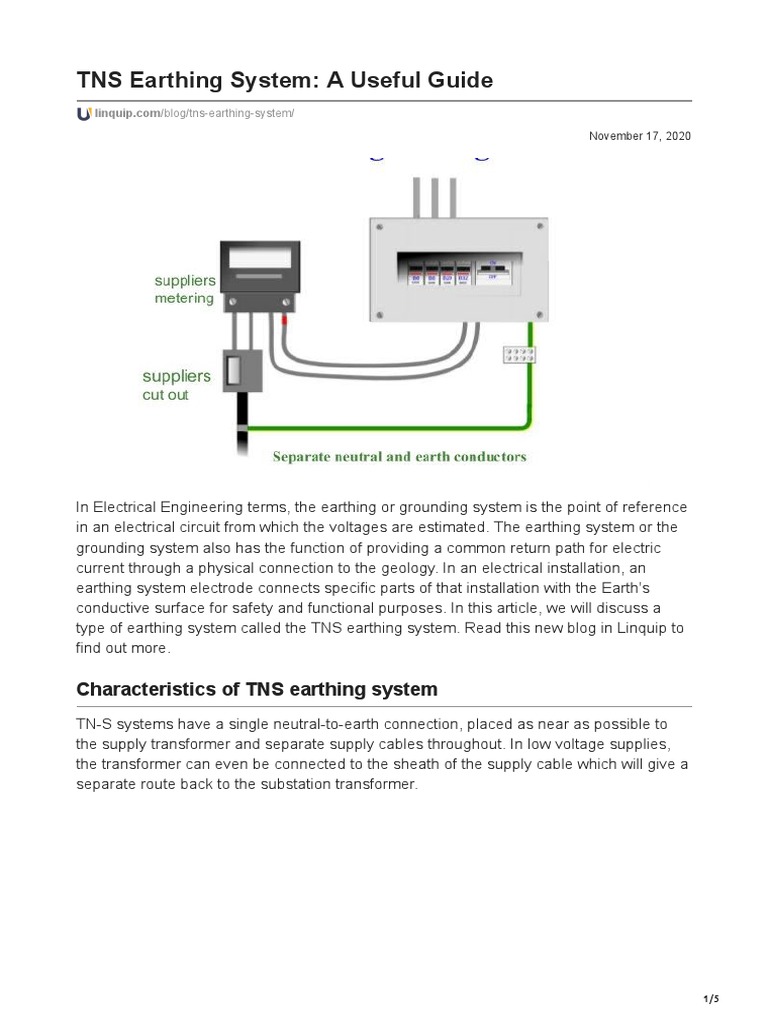 TNS Earthing System a Useful Guide | PDF | Components | Physical Quantities