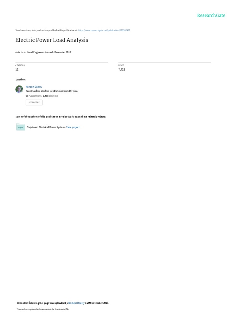 Electric Power Load Analysis Pdf Factor Analysis Quality Of Service
