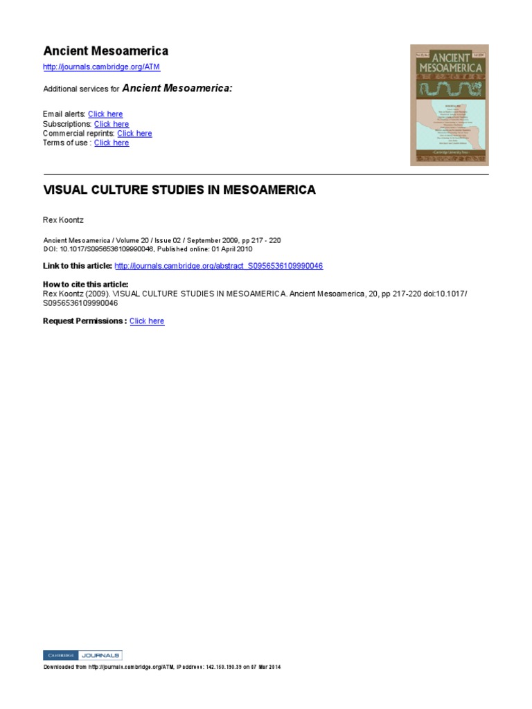 Koontz Visual Culture Studies | PDF | Mesoamerica | Maya Civilization