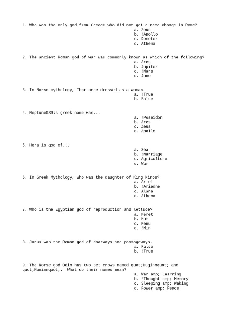 MU299 Practice 8 | PDF | Greek Mythology | Hera