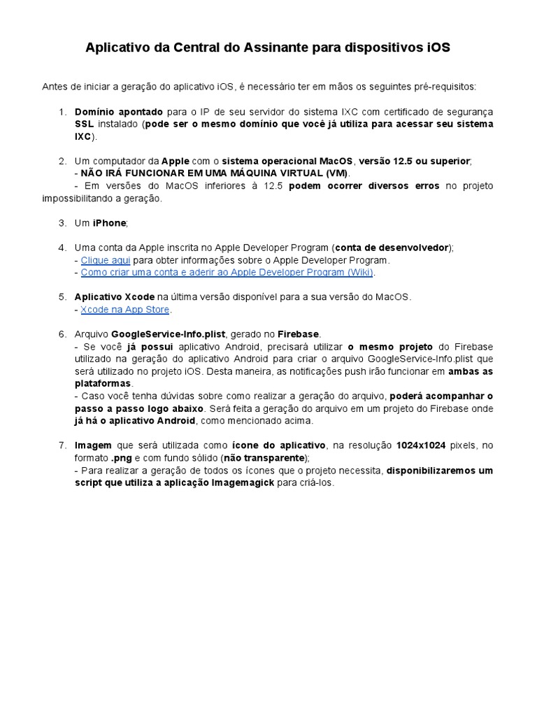 Aplicativo Da Central Do Assinante para Dispositivos IOS | PDF | iOS | Aplicativo para celular