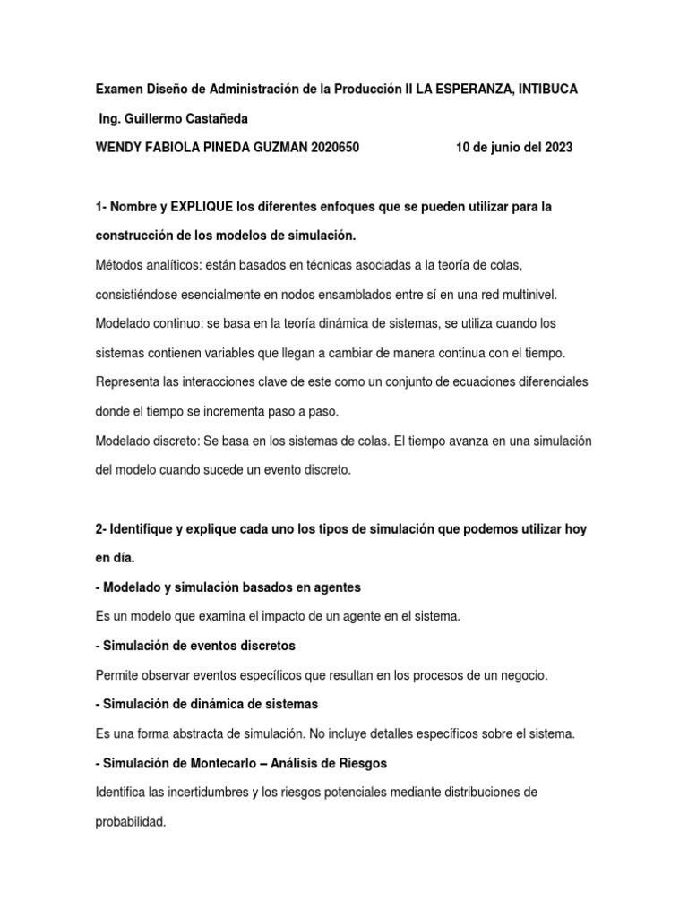 Examen Iii Admon | PDF | Simulación | Software