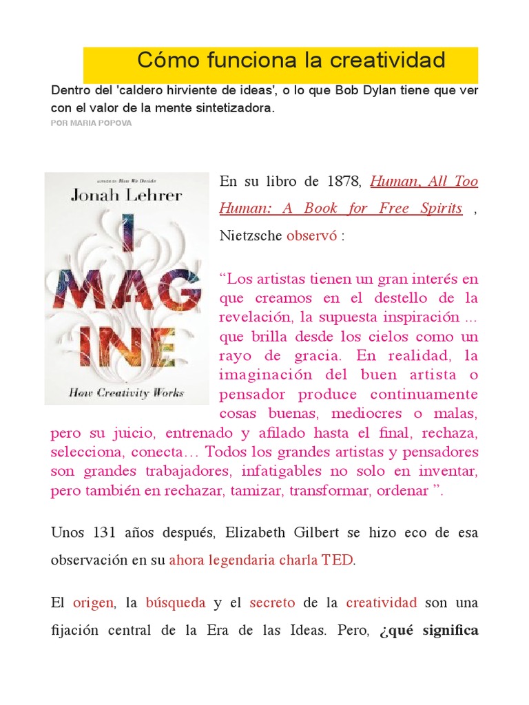 Como Funciona La Creatividad | PDF | Creatividad | Imaginación