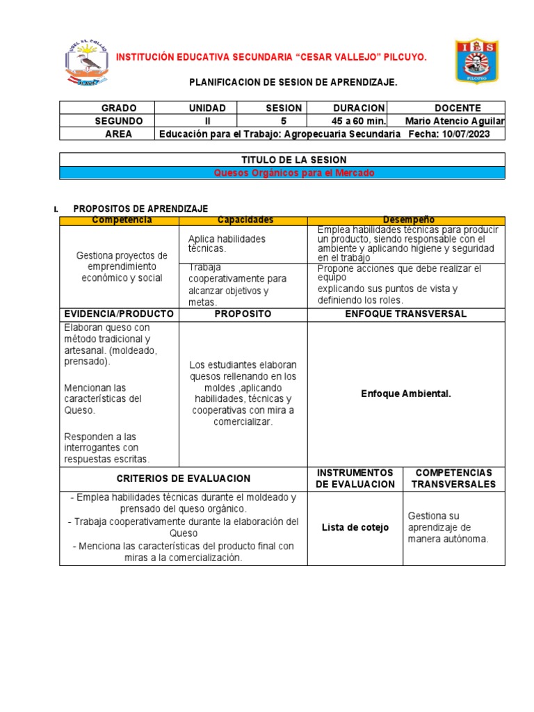 Sesion EPT | PDF | Evaluación | Aprendizaje