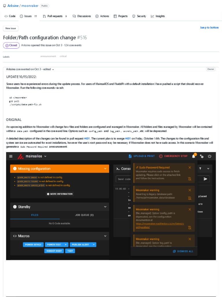 Moonraker File Folder Path Fix Issue #516 Arksine - Moonraker GitHub | Download Free PDF | Sudo ...