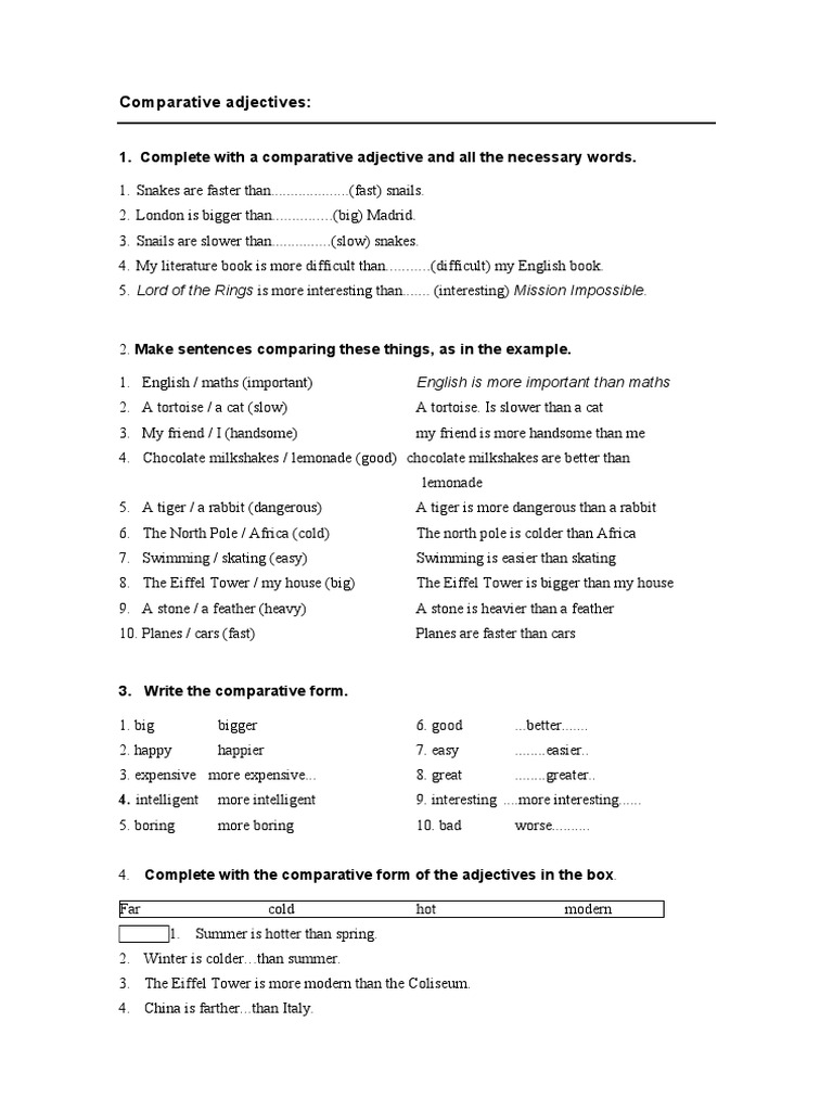 Comparatives 2 | PDF | Language Arts & Discipline | Foreign Language ...