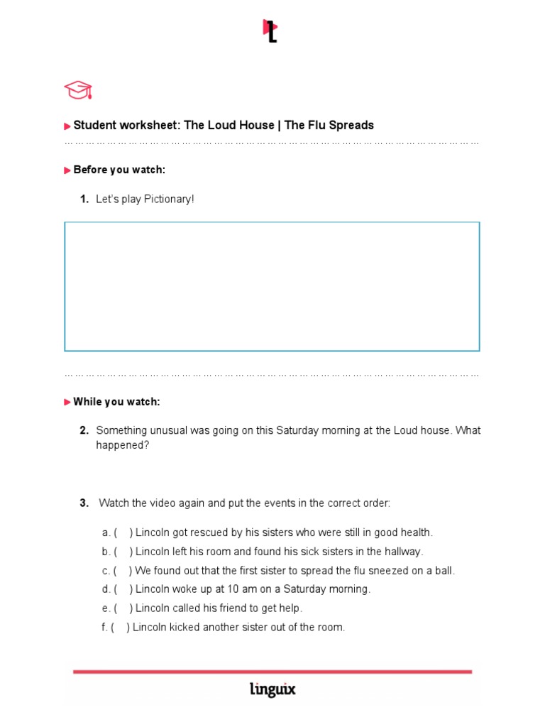 The Loud House - The Flu Spreads - Student Worksheet | PDF