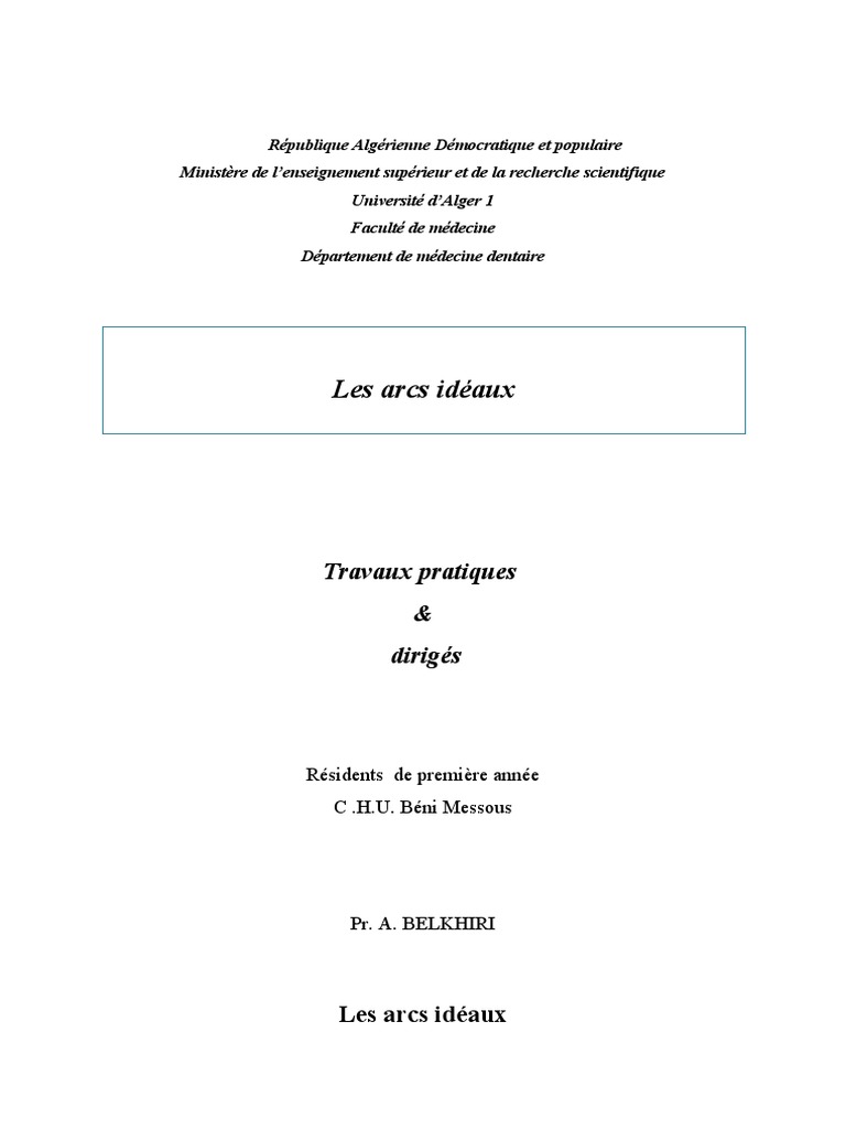 Arcs de Finition en Orthodontie | PDF | Branches de la dentisterie