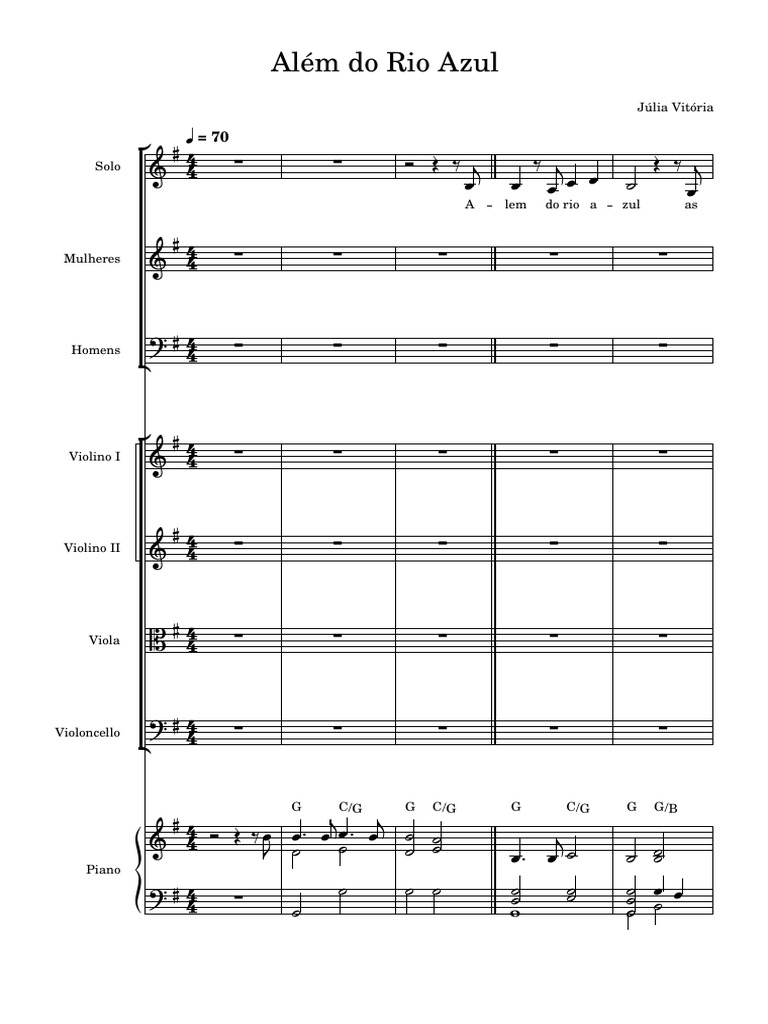 Além Do Rio Azul-Partitura - e - Partes | PDF