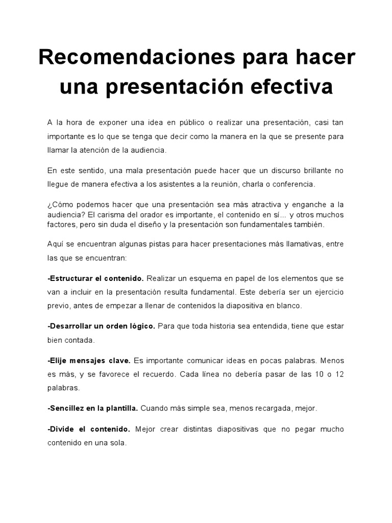 Claves para Presentaciones Efectivas | PDF
