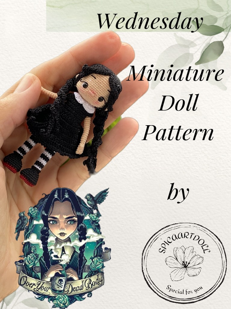 Wednesday Miniature Doll Pattern | PDF | Crochet | Crafts