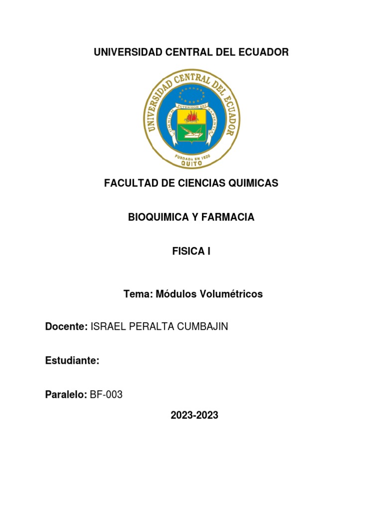 Modulos Volumetricos | PDF | Presión | Mecanica clasica