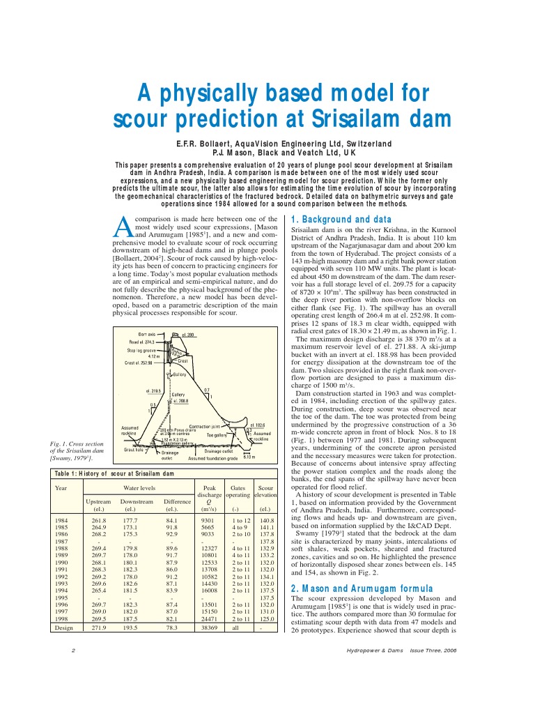 Scour Prediction Models for Srisailam Dam | PDF | Stress (Mechanics ...