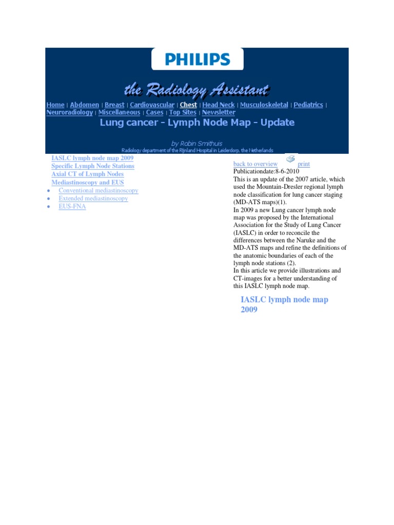 Radiology Assistant Lung Cancer - Lymph Node Map - Update (2019!08!29 ...