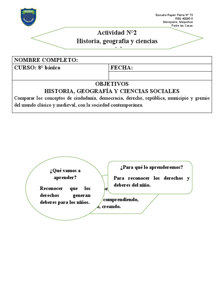 Actividad 2 Historia Octavo Básico | PDF | Alcalde
