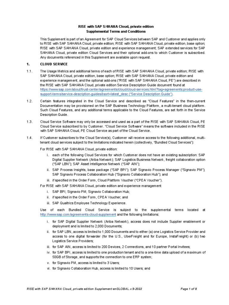 Rise With Sap S4hana Cloud Private Edition Supplement English v9 2022 ...