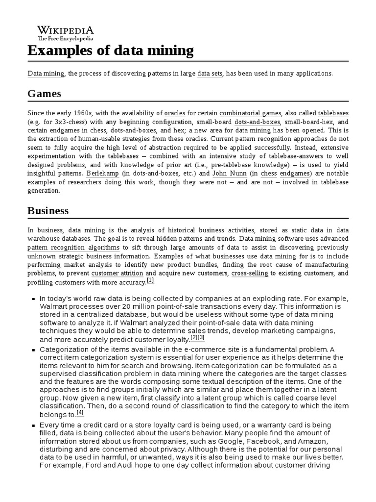 Examples of Data Mining | PDF | Spatial Analysis | Computing Examples of Data Mining | PDF | Spatial Analysis | Computing