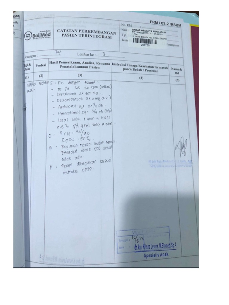 Contoh Pegisian SOAP Di CPPT Oleh Apoteker | PDF