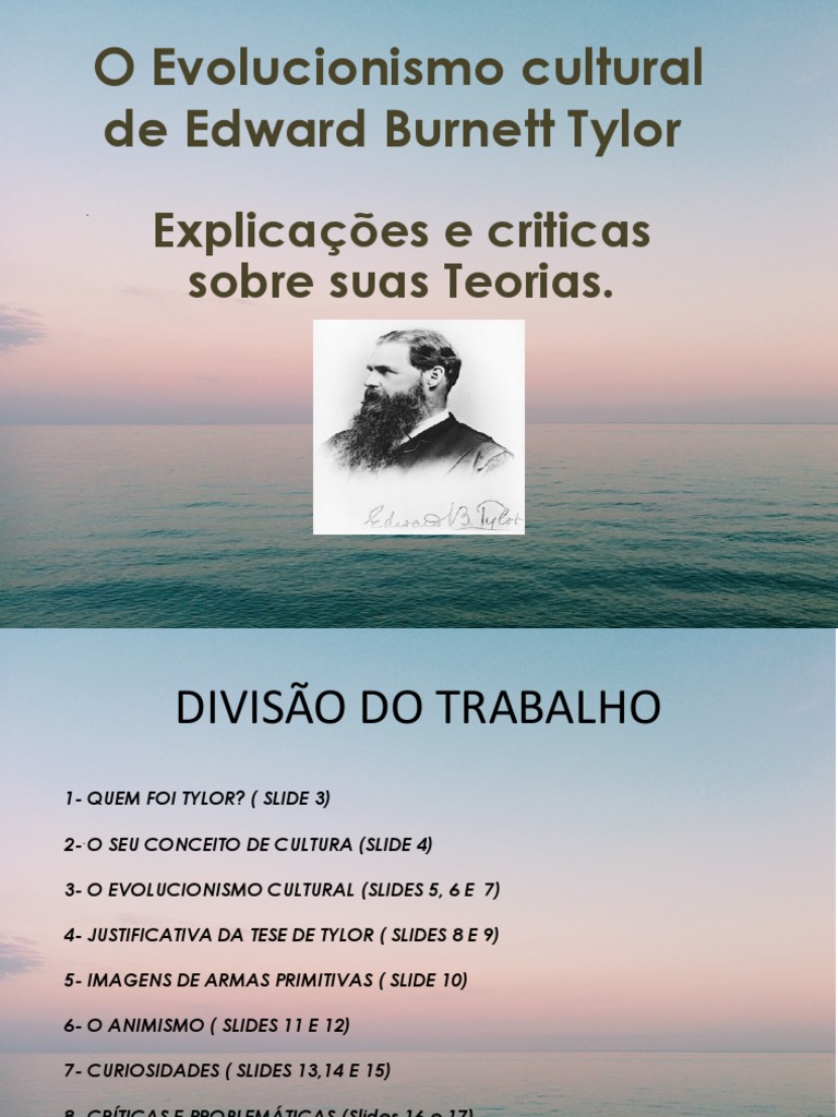O Evolucionismo Cultural de Edward Burnett Tylor - Definitivo | PDF ...