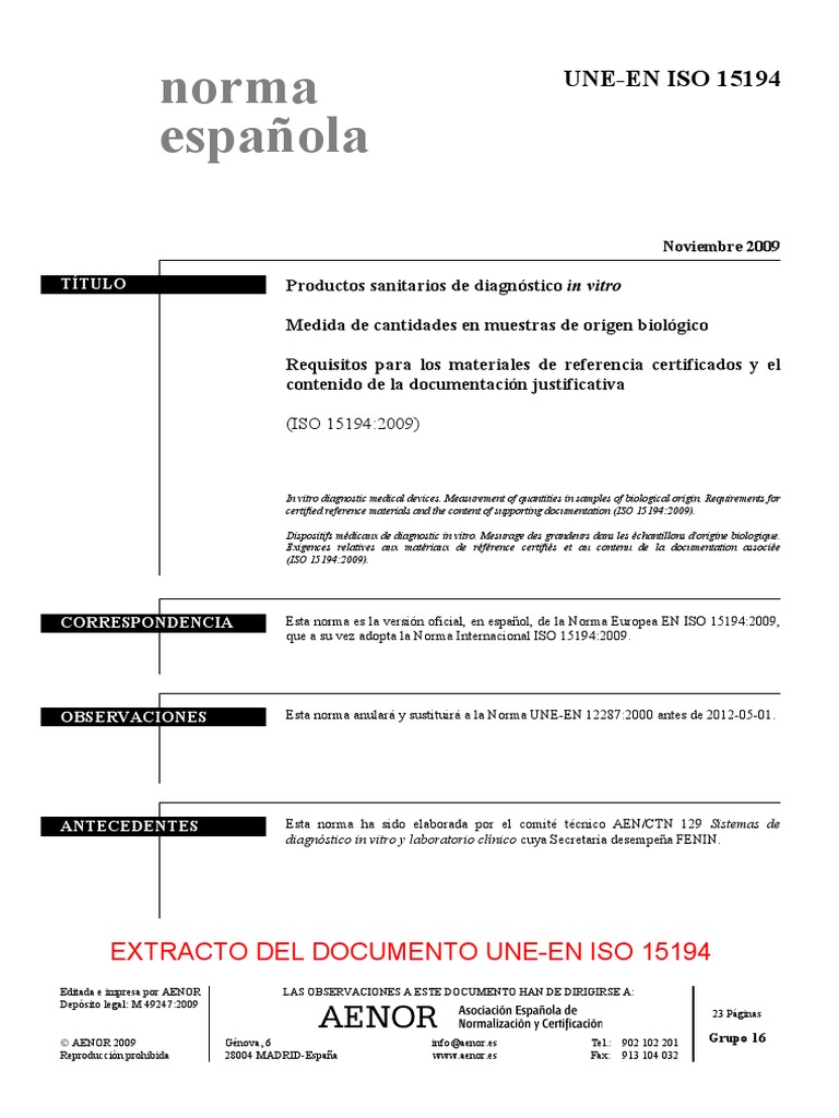 Norma ISO para Materiales de Referencia | PDF | Metrología | Observación