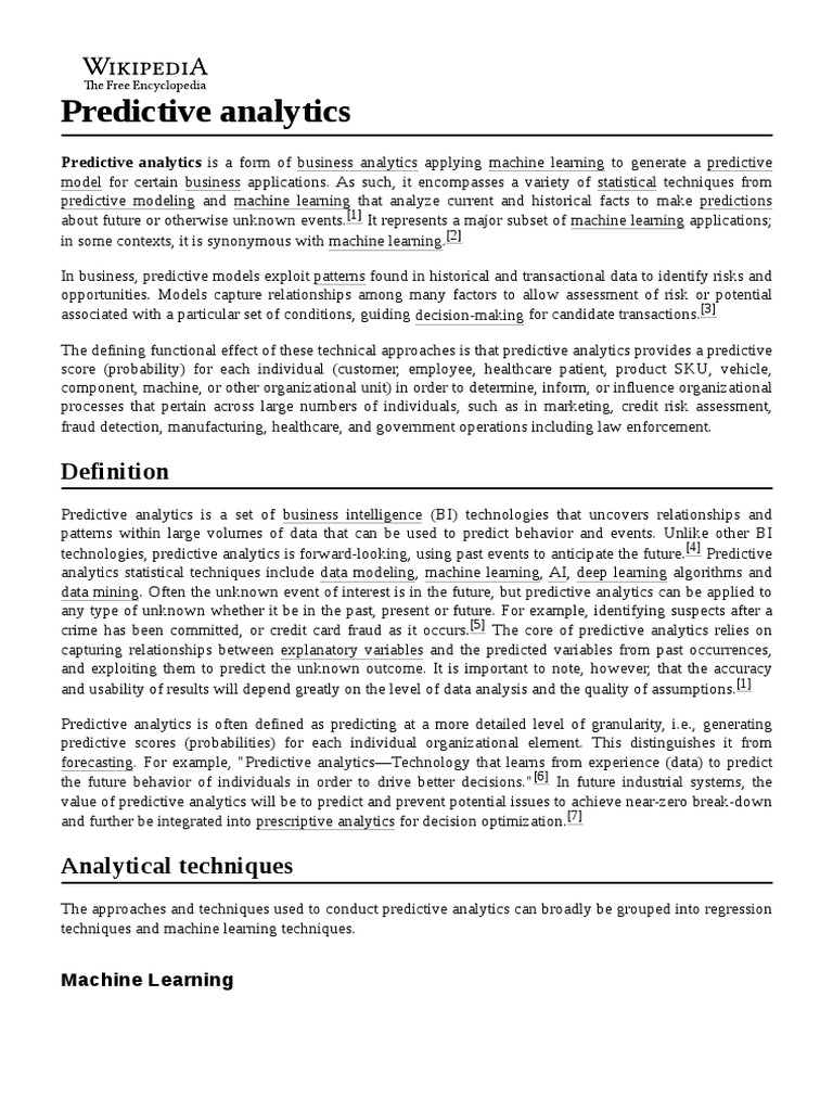 Predictive Analytics | PDF | Predictive Analytics | Analytics
