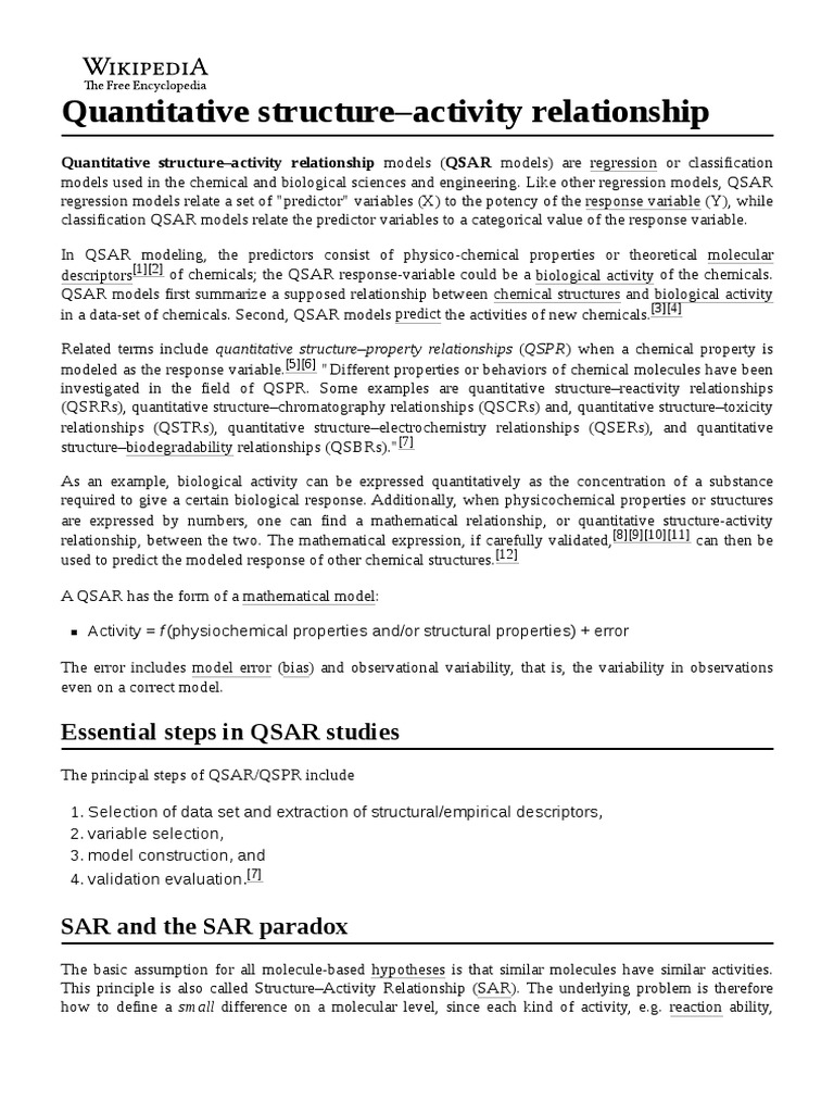 Quantitative Structure-Activity Relationship | PDF