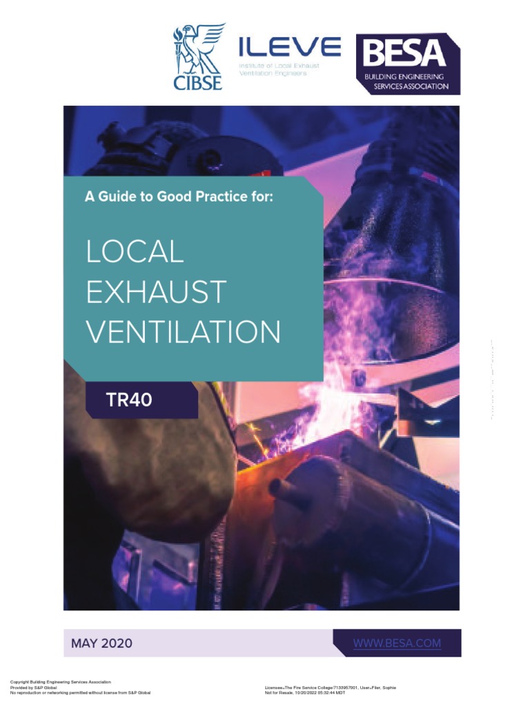 BESA TR 40 - Technical Report 40 A Guide To Good Practice For Local Exhaust Ventilation ...