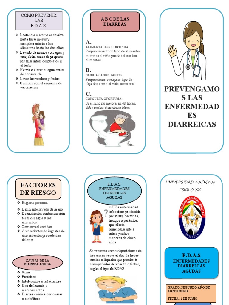 Triptico Edas Uwu 2023 - 114111 | Descargar gratis PDF | Diarrea | Heces