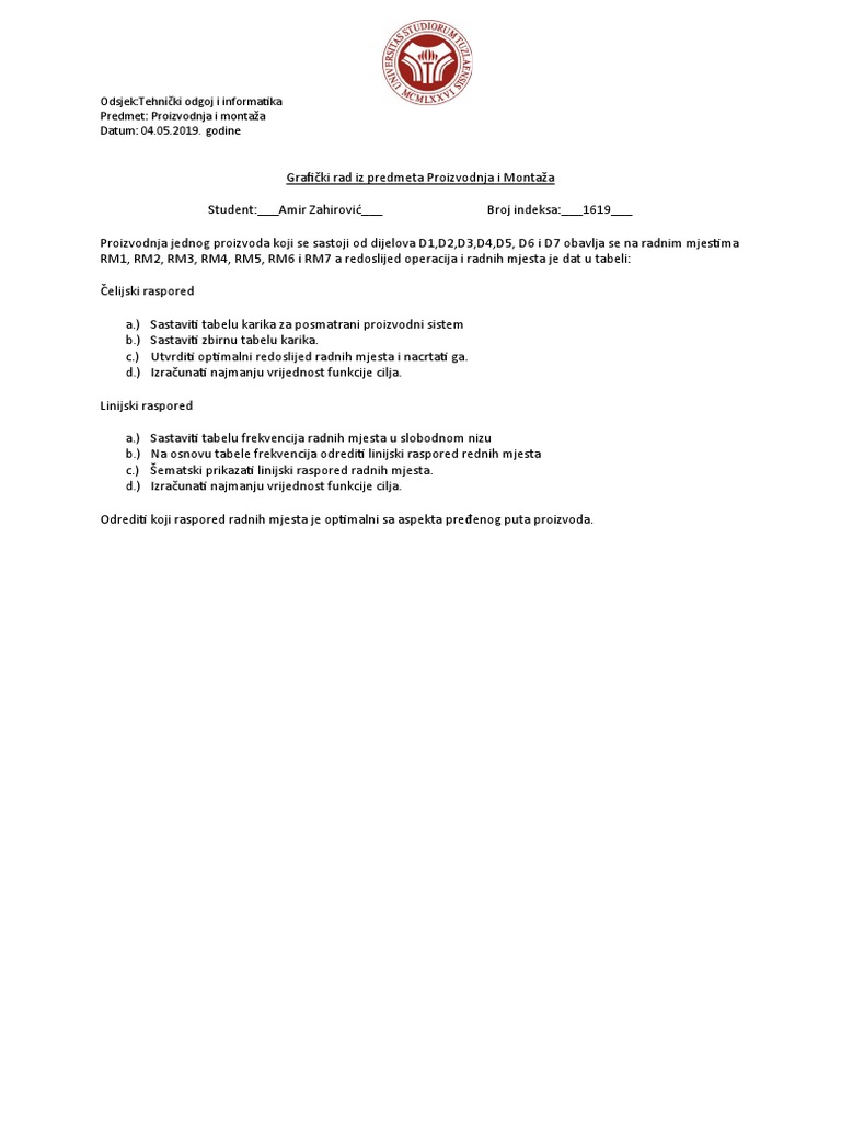 Grafikci Rad PiM Amir Zahirovic ToiI | PDF