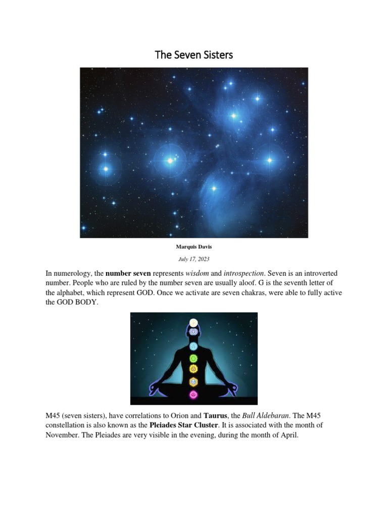 Understanding the Seven Sisters Constellation | PDF