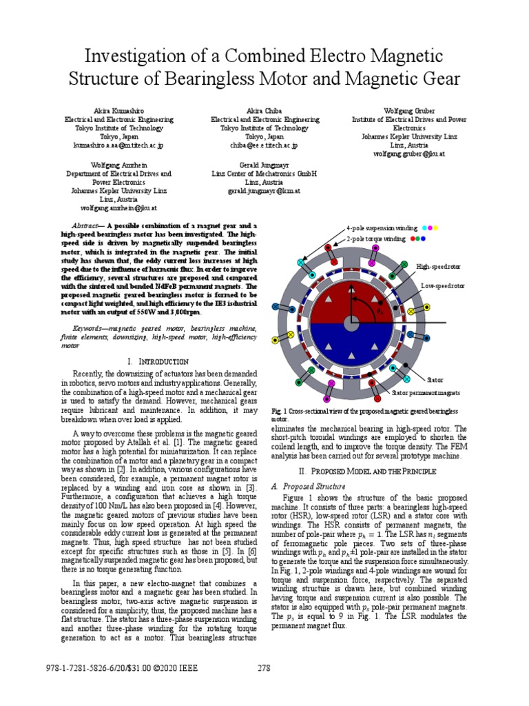 Investigation of A Combined Electro Magnetic Structure of Bearingless ...