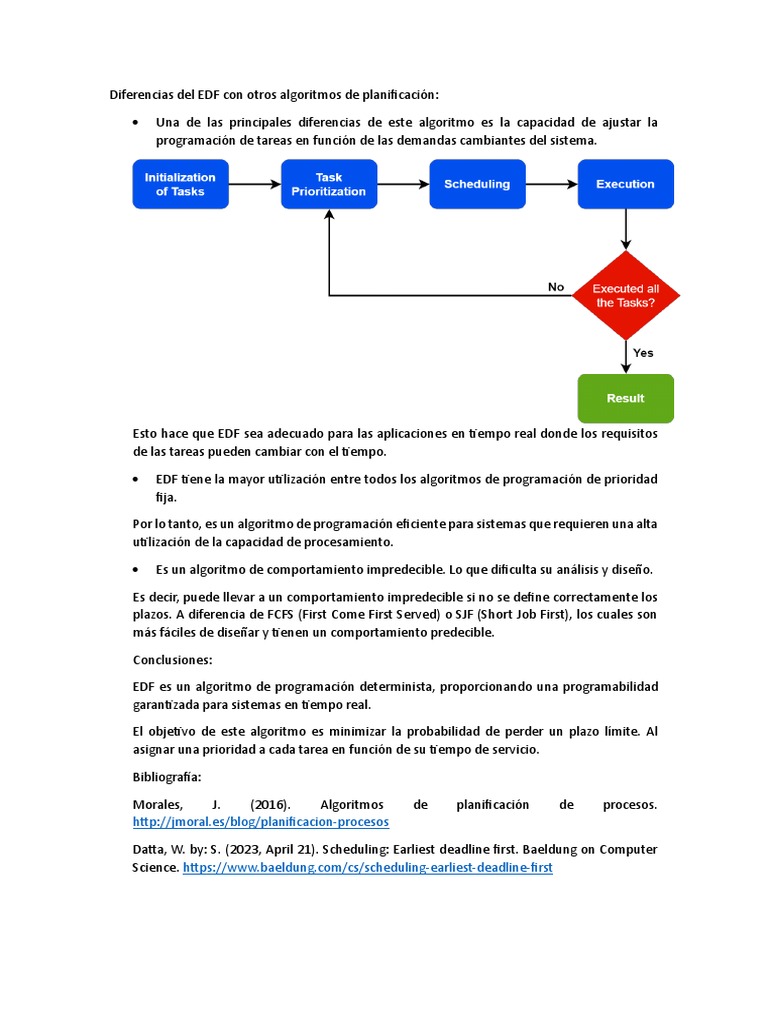 Diferencias Del EDF Con Otros Algoritmos de Planificación | PDF
