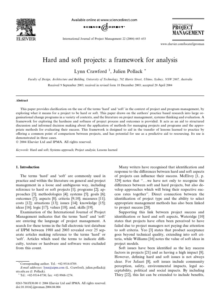 A Framework For Analysis | PDF | Expert | Project Management