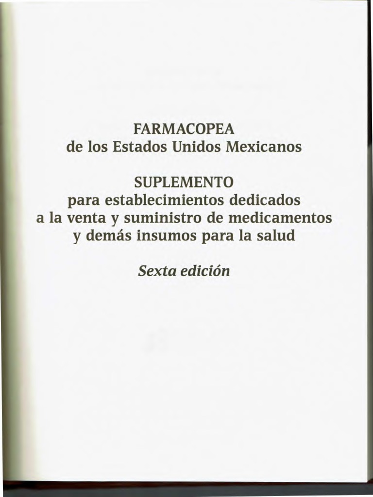 Suplemento FEUM 6ta Edicion | PDF | Farmacia | Medicamentos con receta