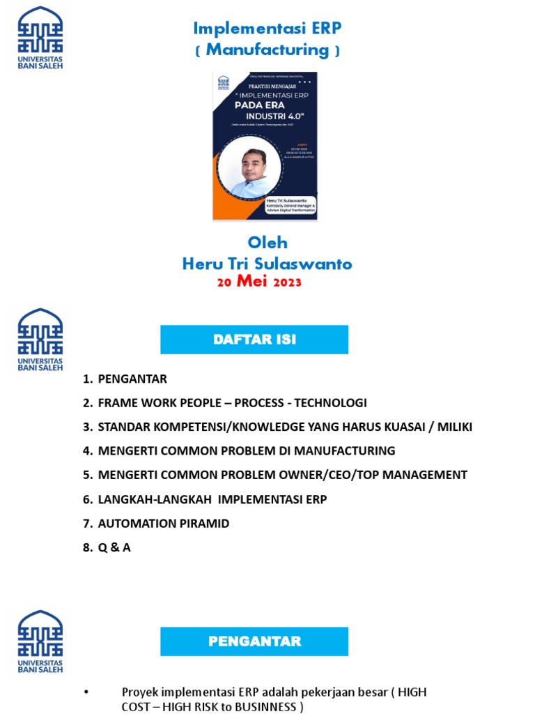 Implementasi ERP UBS 20 Mei 2023 | PDF | Enterprise Resource Planning | Business