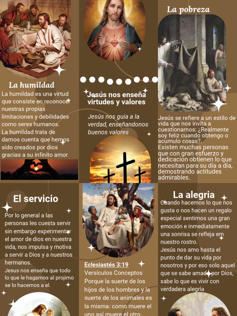 Triptico Jesus Nos Enseña Virtudes y Valores | PDF | Amor | Virtud