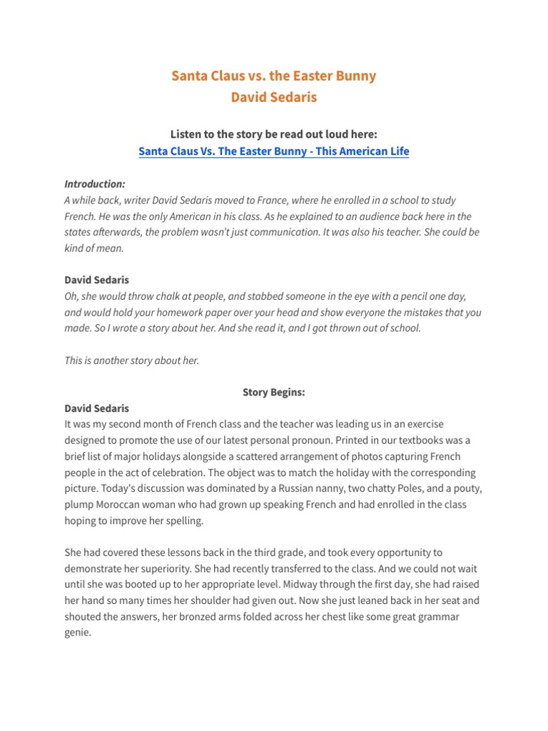 Santa Claus Versus The Easter Bunny | PDF | Easter