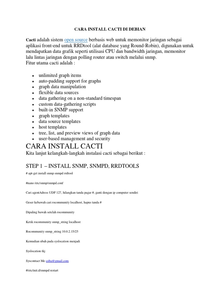 Cara Install Cacti Di Debian | PDF