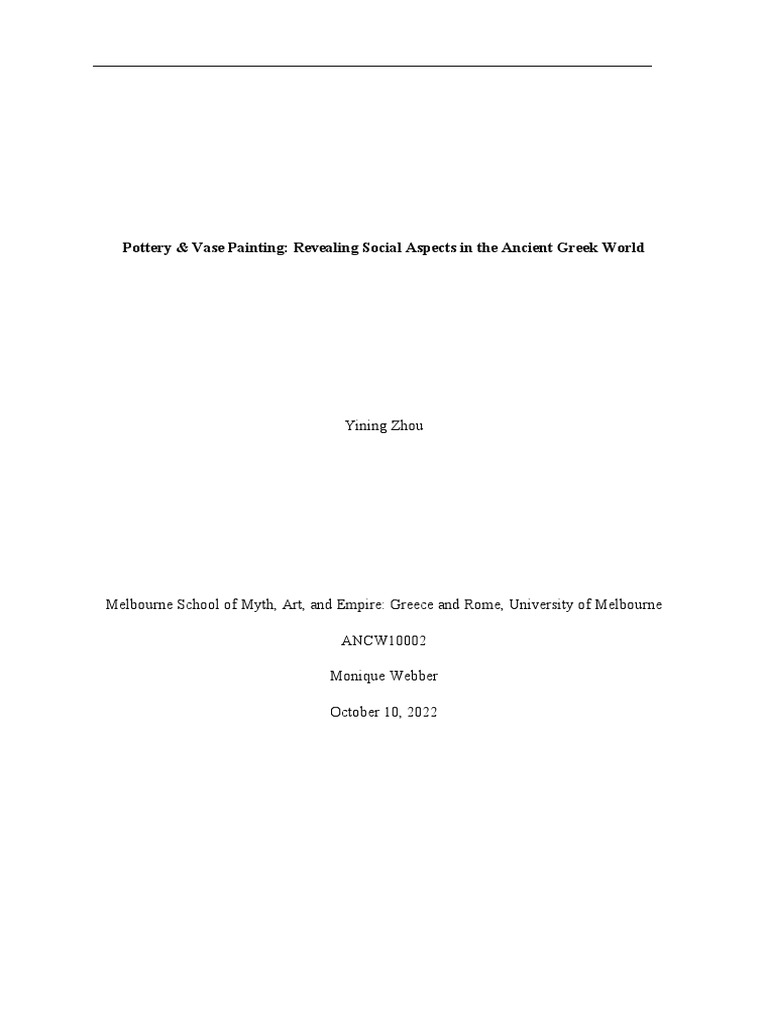 Yining Zhou Assignment 3 | PDF | Pottery