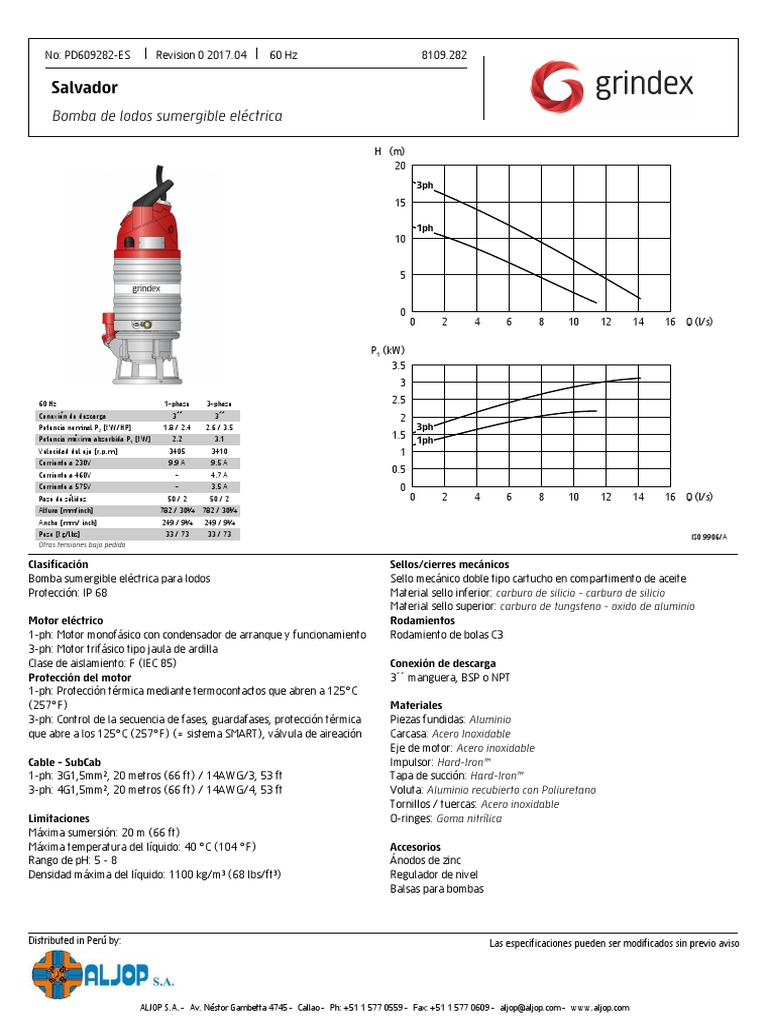 BOMBA SUMERGIBLE GRINDEX SALVADOR GX-ALJOP | PDF | Bienes ...