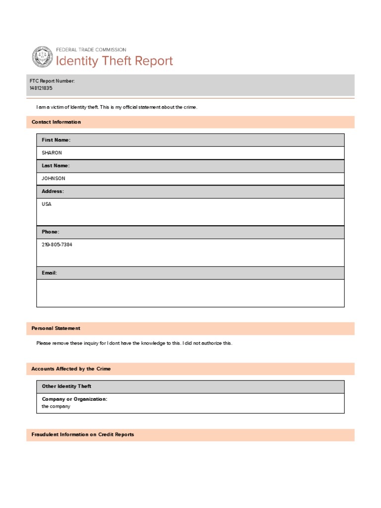 FTC Dispute Sample | PDF