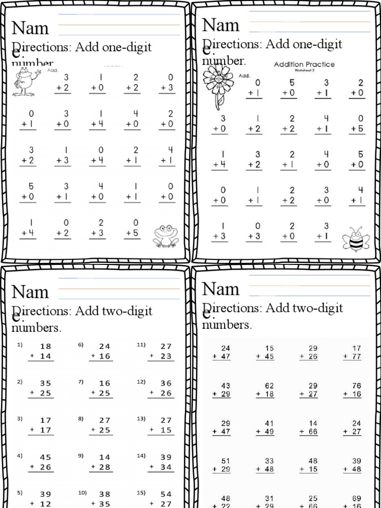 Addition Subtraction Pdf